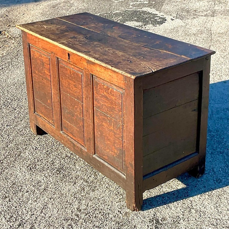 Vintage Rustic 19th Century Blanket Chest For Sale at 1stDibs