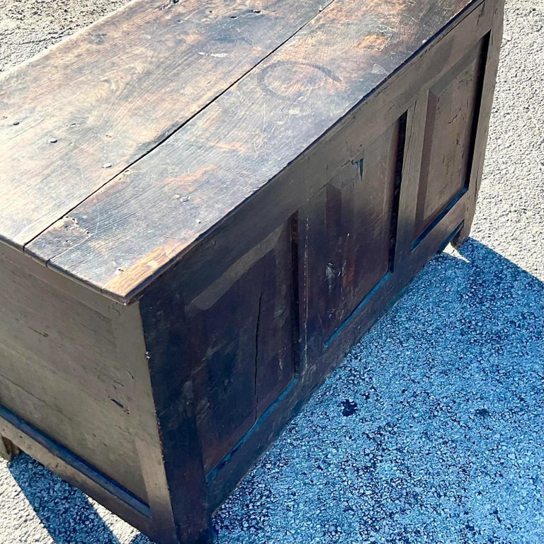 Vintage Rustic 19th Century Blanket Chest For Sale at 1stDibs
