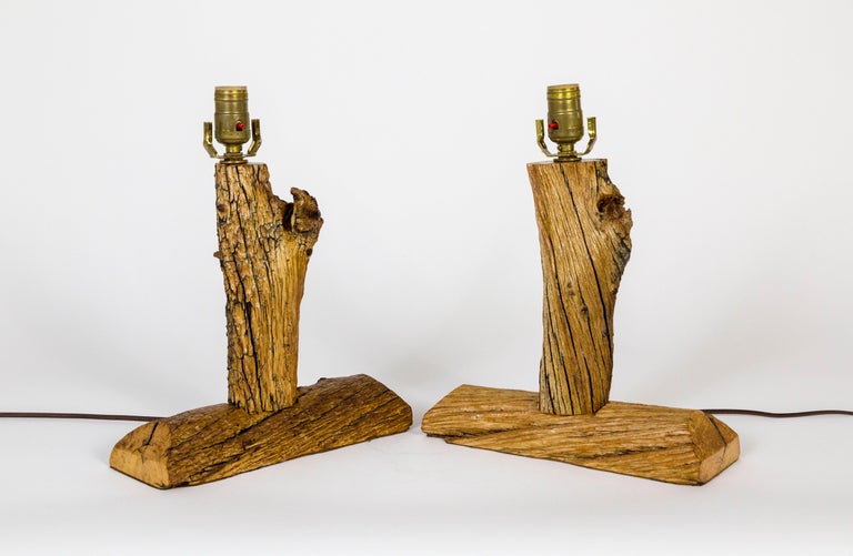 Vintage Rustic Branch Table Lamps 'Pair' For Sale at 1stDibs