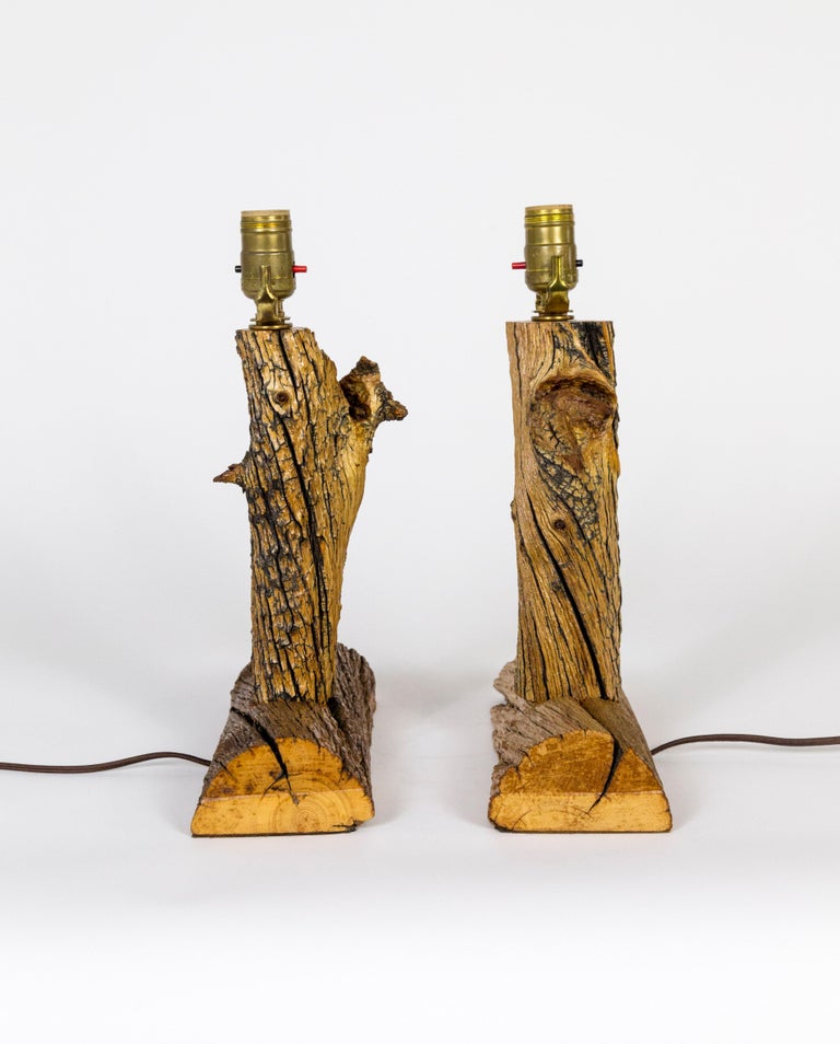 Vintage Rustic Branch Table Lamps 'Pair' For Sale at 1stDibs