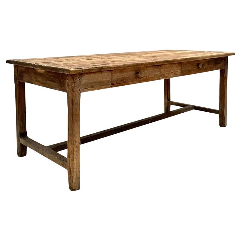 Vintage Rustic Distressed Farm Dining Table For Sale at 1stDibs