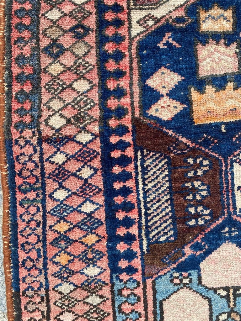 Vintage Rustic Hamadan Rug For Sale at 1stDibs