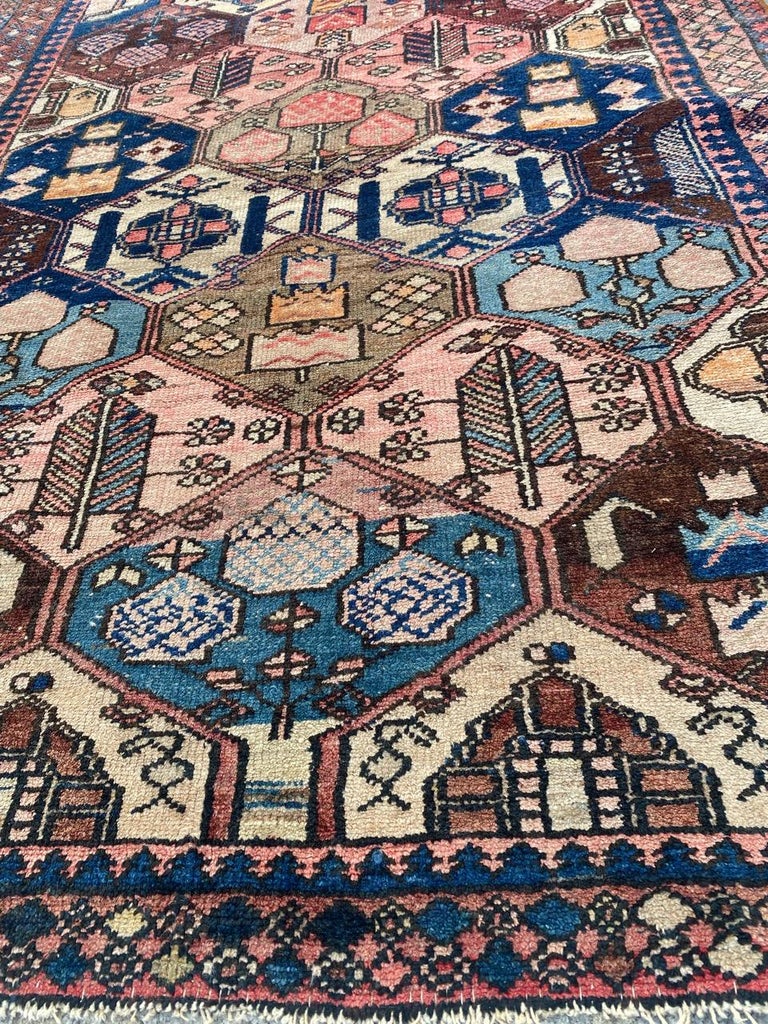 Vintage Rustic Hamadan Rug For Sale at 1stDibs