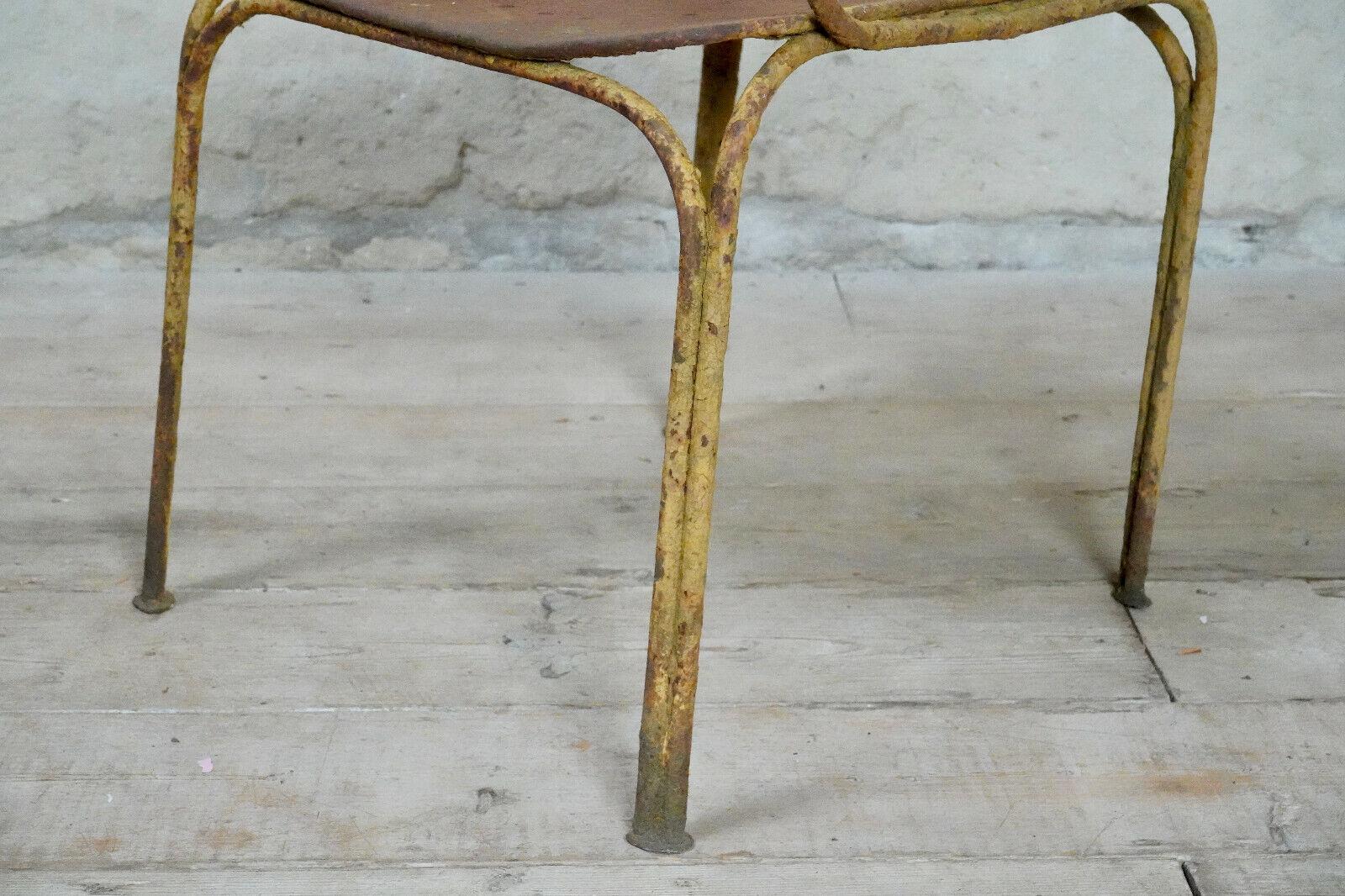 Vintage Rustic Metal Garden Chair For Sale at 1stDibs
