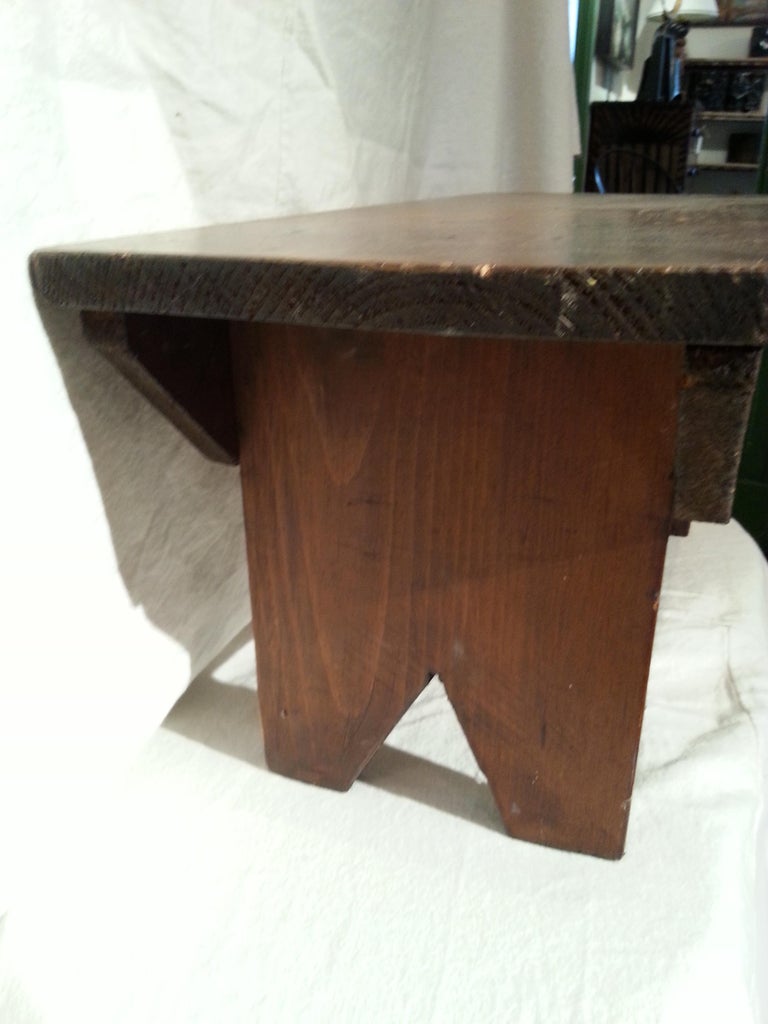 Vintage Rustic Pine Stool For Sale at 1stDibs