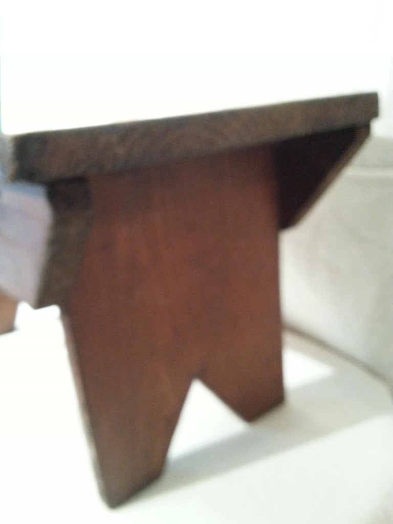 Vintage Rustic Pine Stool For Sale at 1stDibs