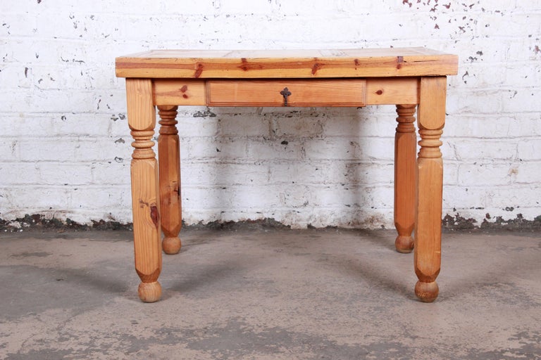 Vintage Rustic Solid Pine Writing Desk at 1stDibs