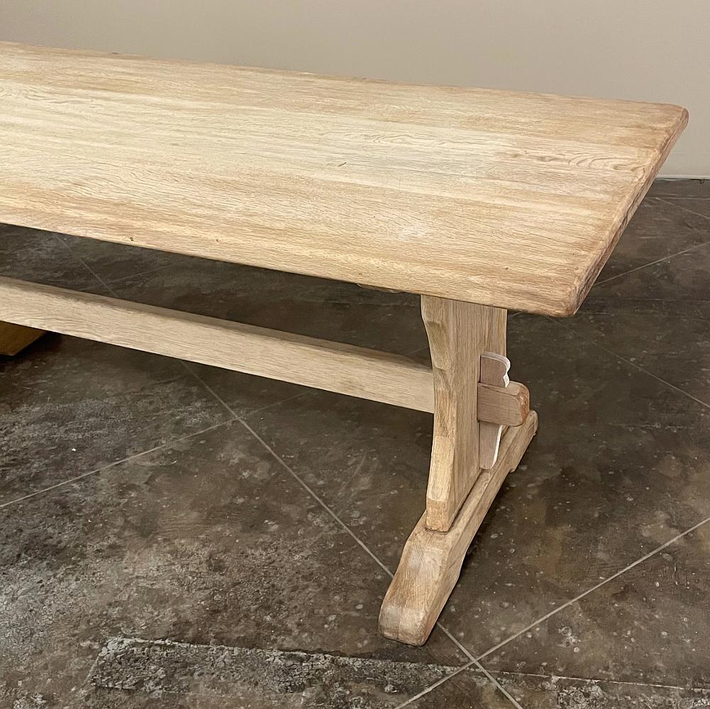 Vintage Rustic Trestle Table in Stripped Oak at 1stDibs