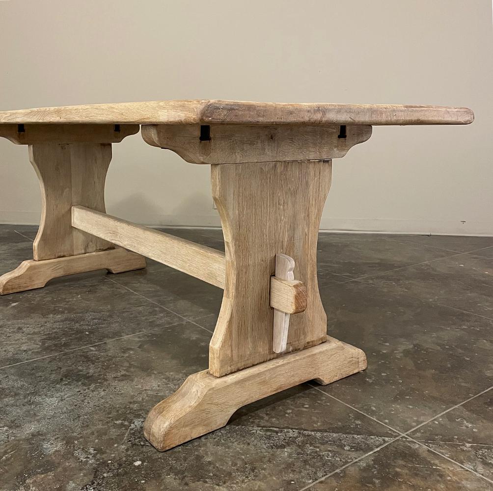 Vintage Rustic Trestle Table in Stripped Oak at 1stDibs
