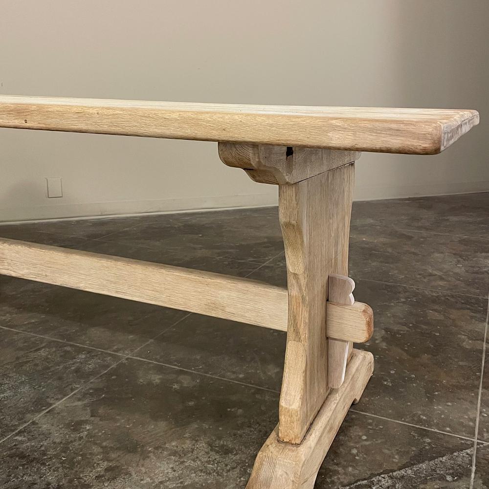 Vintage Rustic Trestle Table in Stripped Oak at 1stDibs