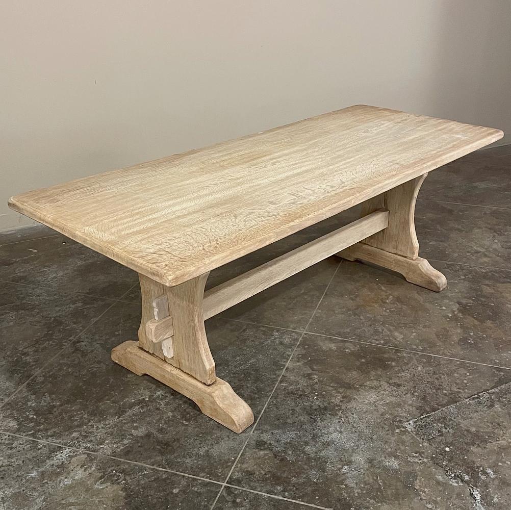 Vintage Rustic Trestle Table in Stripped Oak at 1stDibs