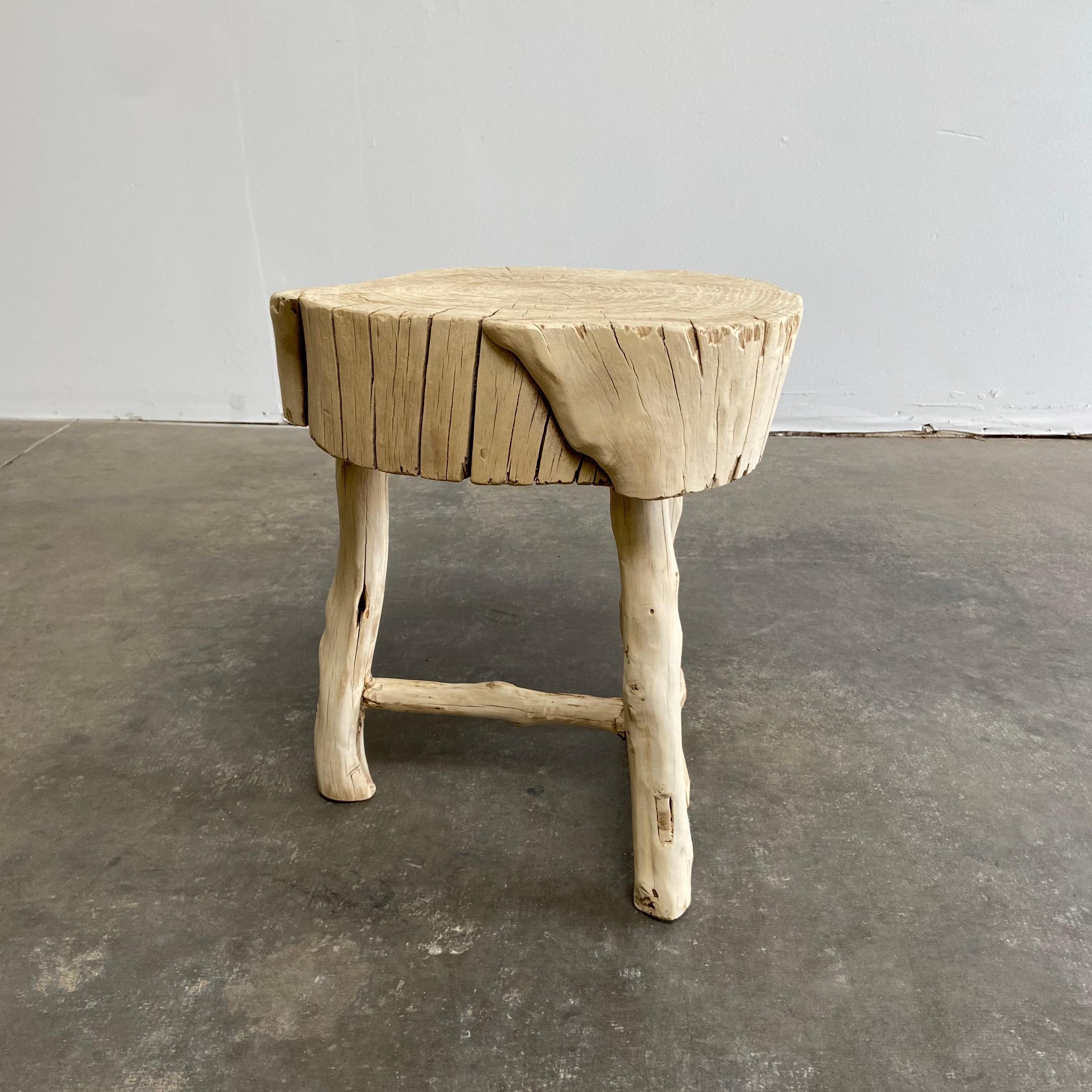 Vintage Rustic Wood Stump Side Table at 1stDibs