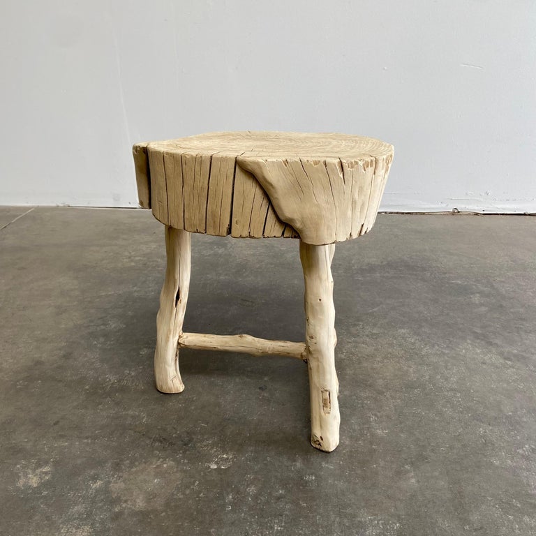 Vintage Rustic Wood Stump Side Table at 1stDibs