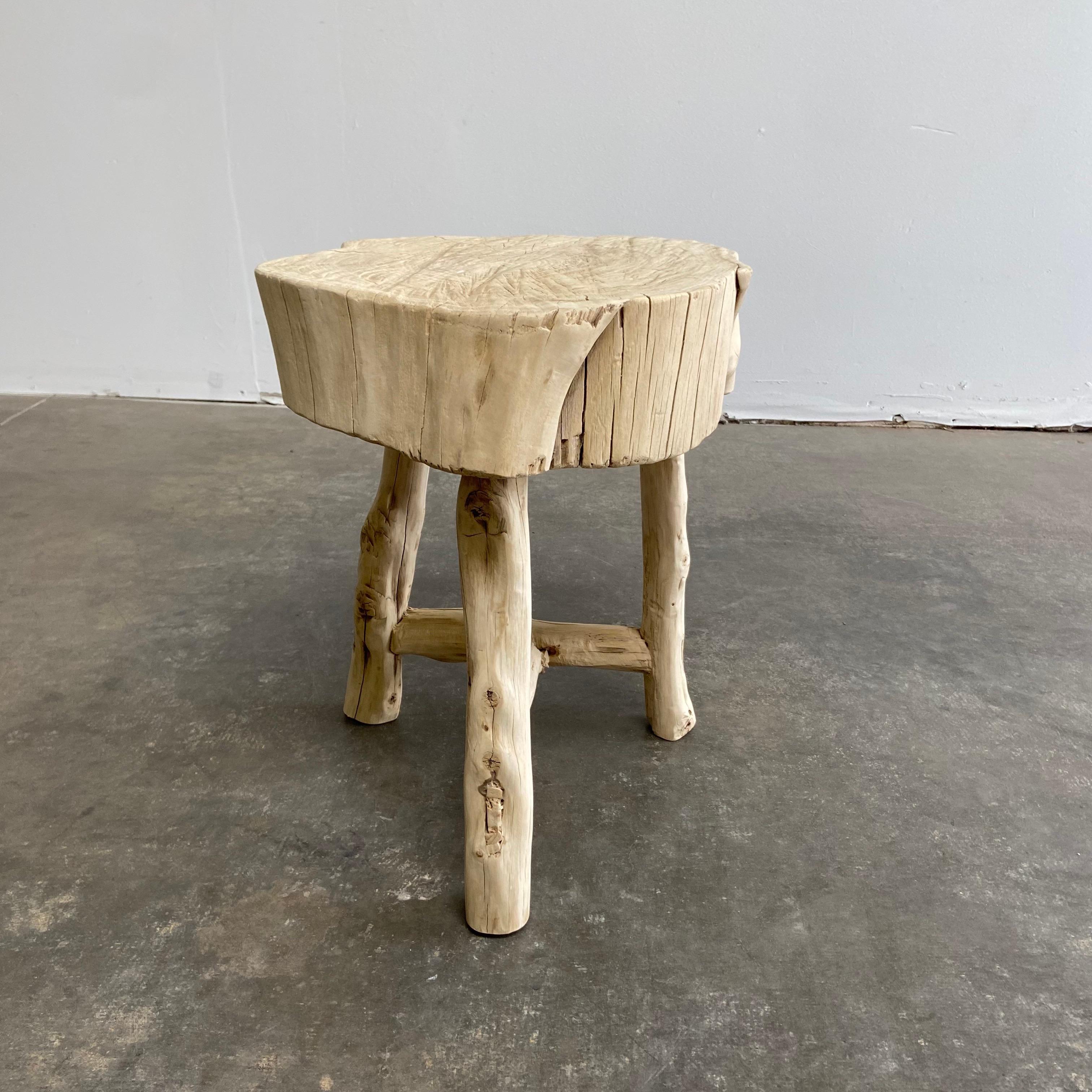 Vintage Rustic Wood Stump Side Table at 1stDibs