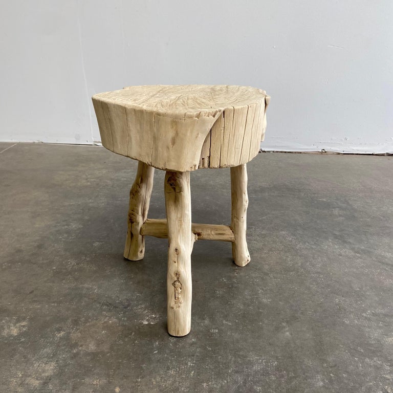 Vintage Rustic Wood Stump Side Table at 1stDibs