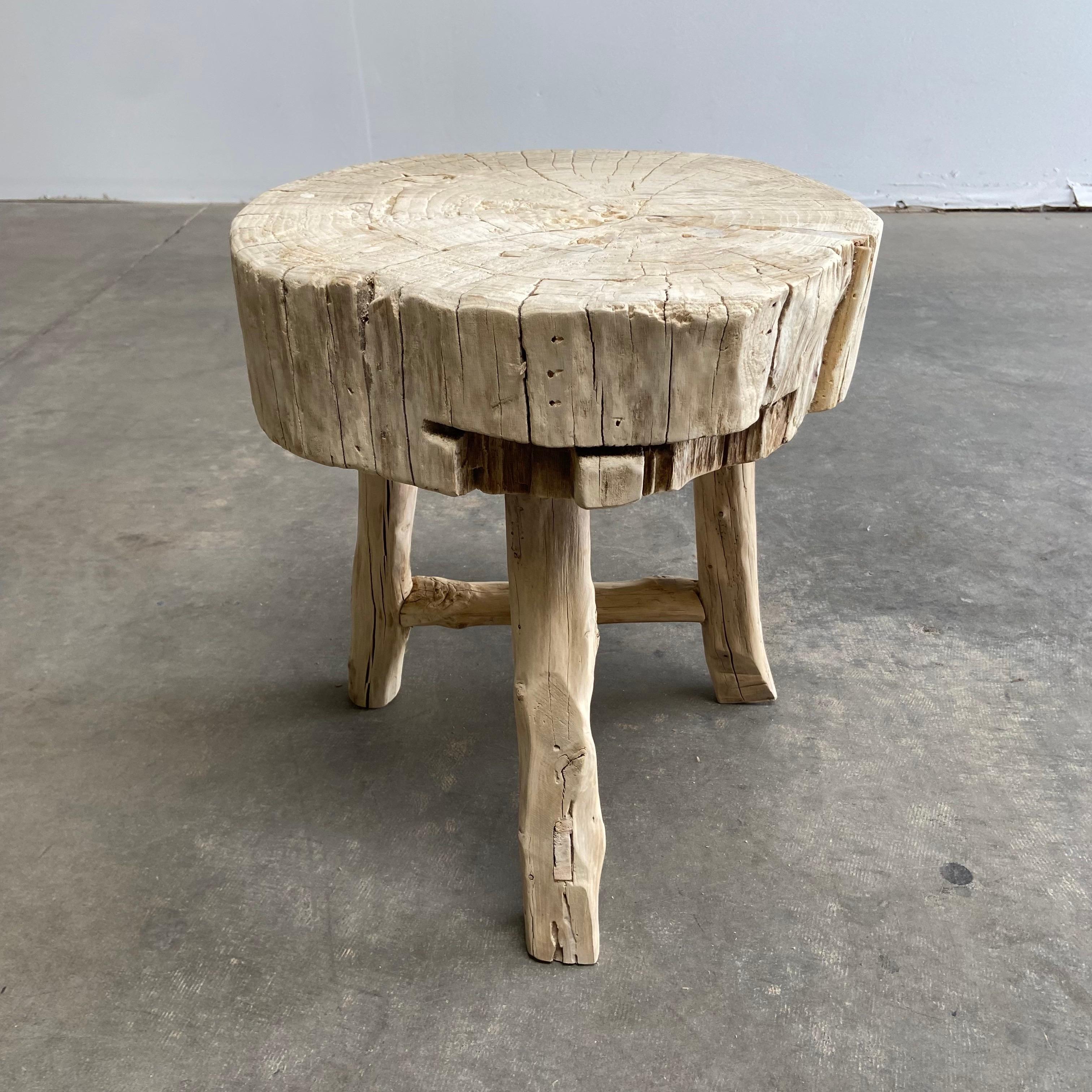 Vintage Rustic Wood Stump Side Table at 1stDibs