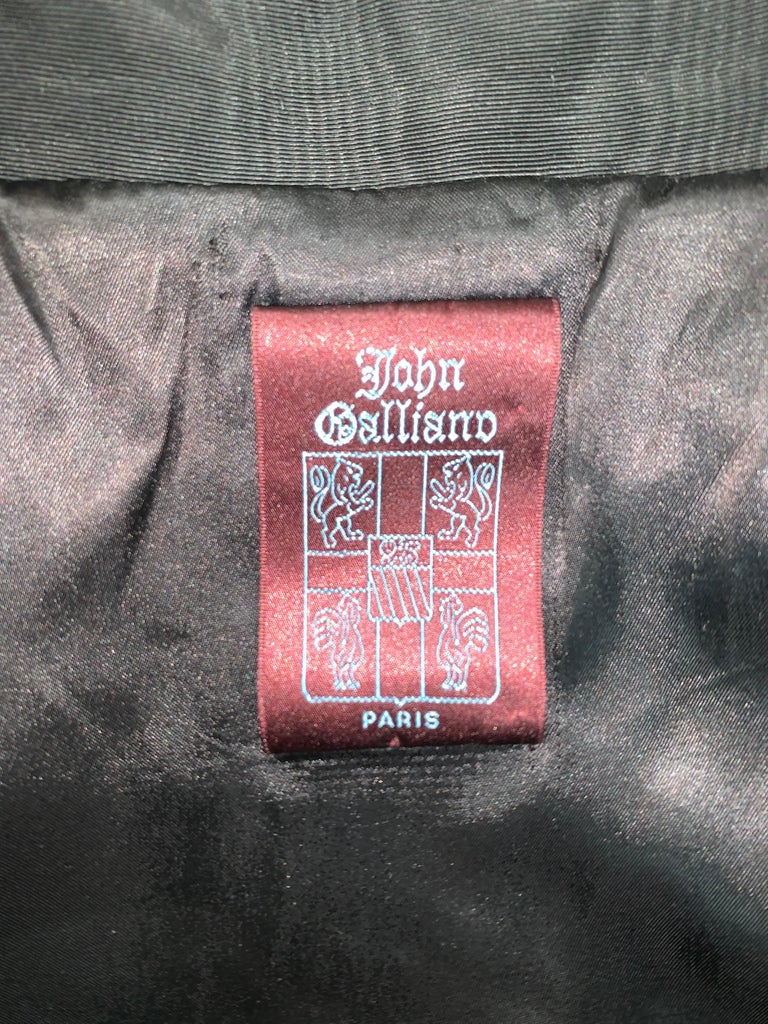 Vintage S/S 1995 John Galliano Runway Black Moire 'Misia Diva' Cropped ...