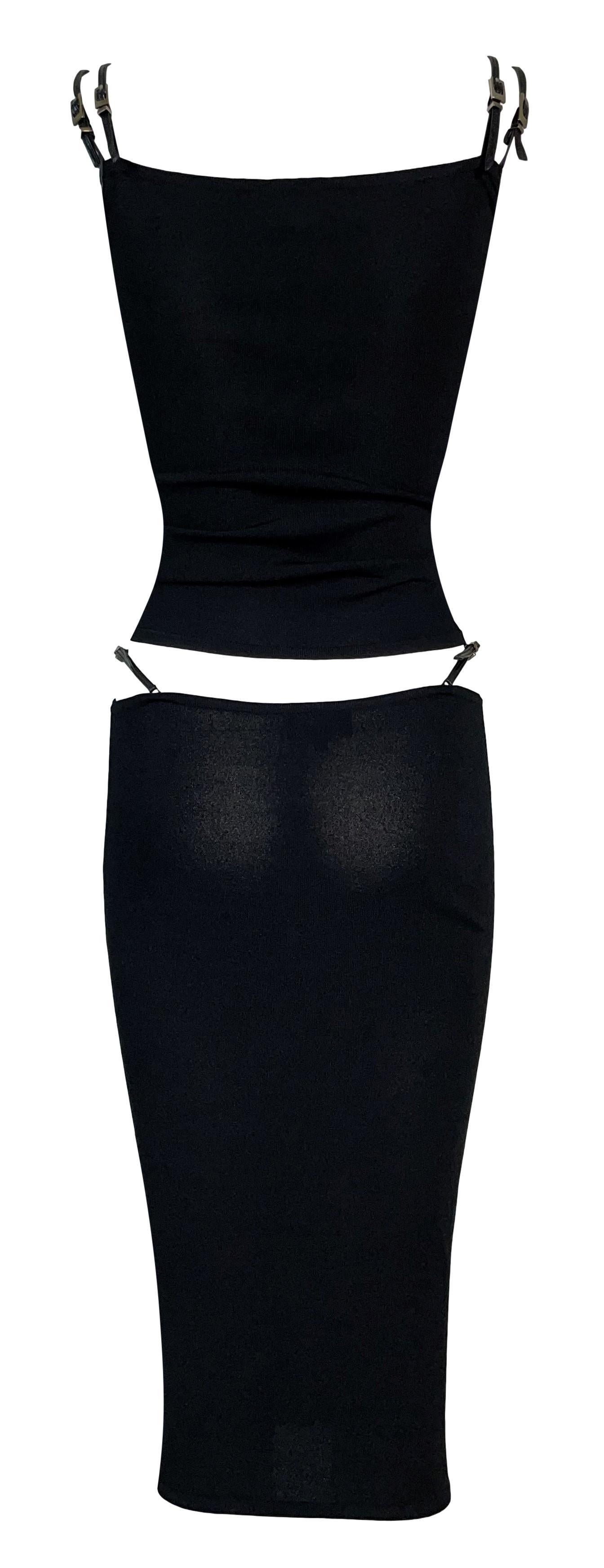 Vintage S/S 1998 Gucci by Tom Ford Runway Black Knit G Straps Top and ...