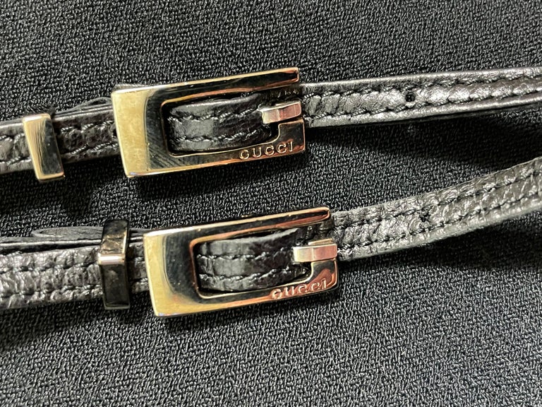 Vintage S/S 1998 Gucci by Tom Ford Runway Black Knit G Straps Top and ...