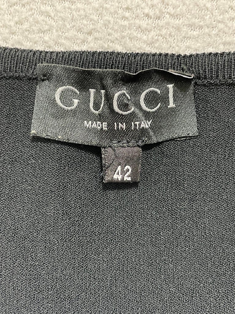 Vintage S/S 1998 Gucci by Tom Ford Runway Black Knit G Straps Top and ...