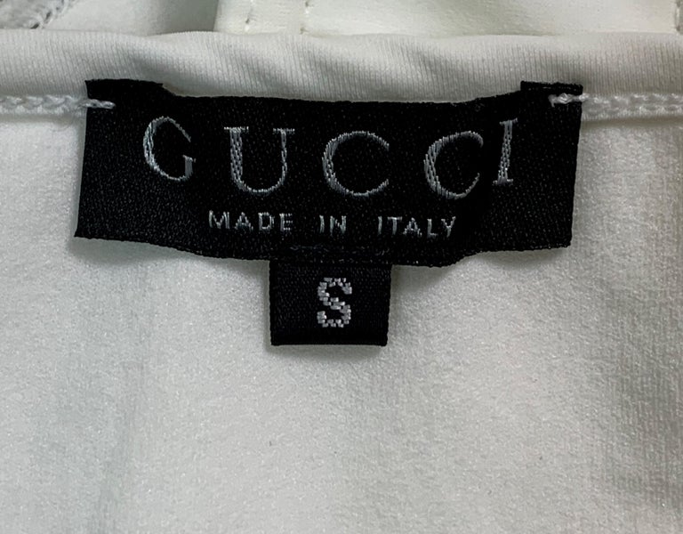 Vintage S/S 1998 Gucci Tom Ford White Cut-Out Gold Buckles Swimsuit For ...