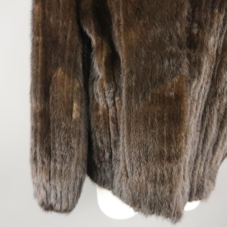 Vintage SAGA Size L Dark Brown Mink Fur Coat at 1stDibs | saga mink ...