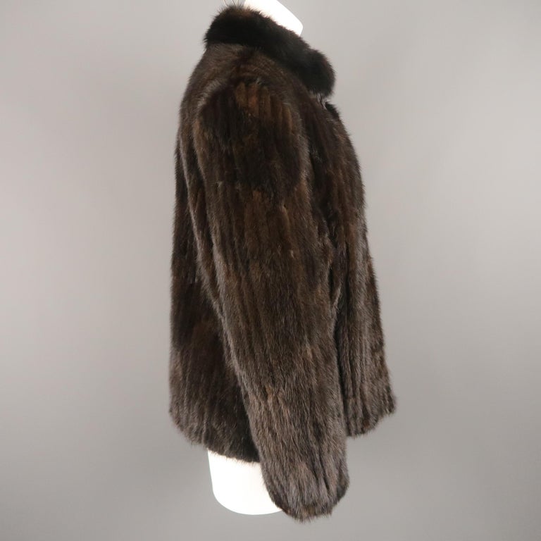 Vintage SAGA Size L Dark Brown Mink Fur Coat at 1stDibs | saga mink ...