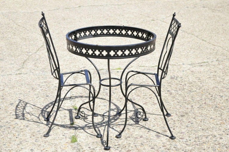 Vintage Salterini Style Wrought Iron Small Garden Patio Bistro Dining ...