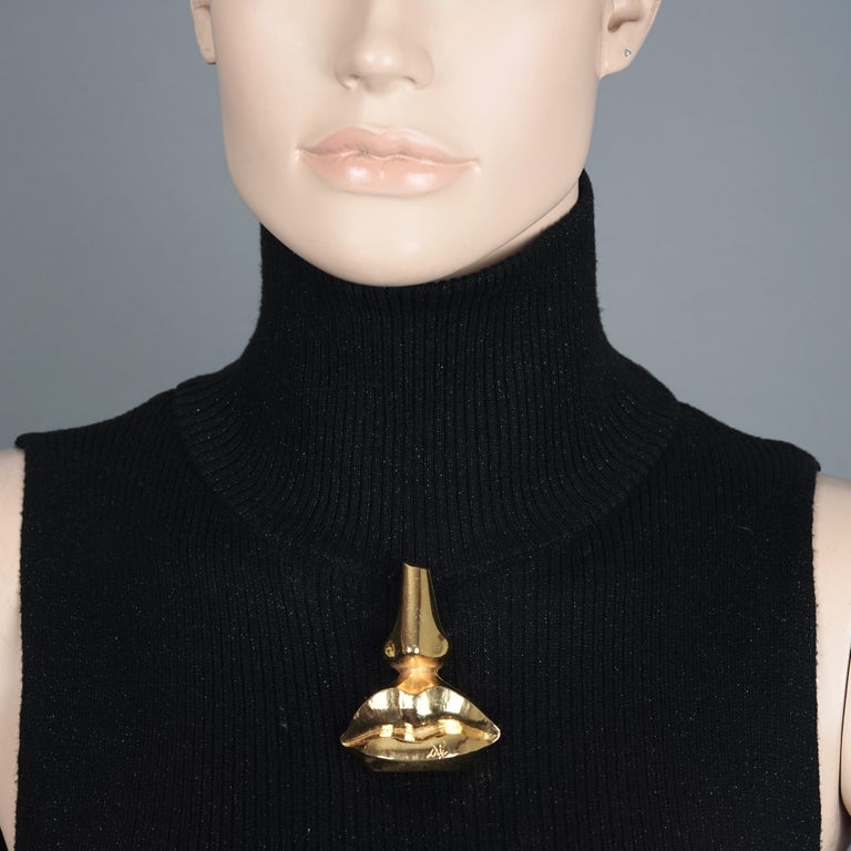 Vintage SALVADOR DALI Iconic Nose Lips Novelty Massive Brooch at ...
