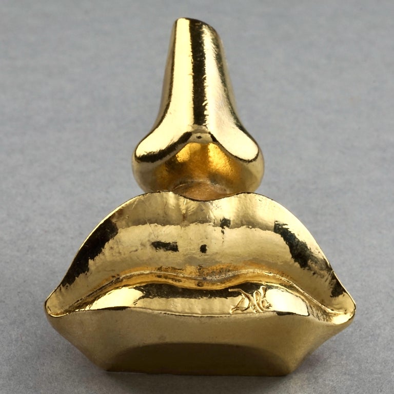 Vintage SALVADOR DALI Iconic Nose Lips Novelty Massive Brooch at ...
