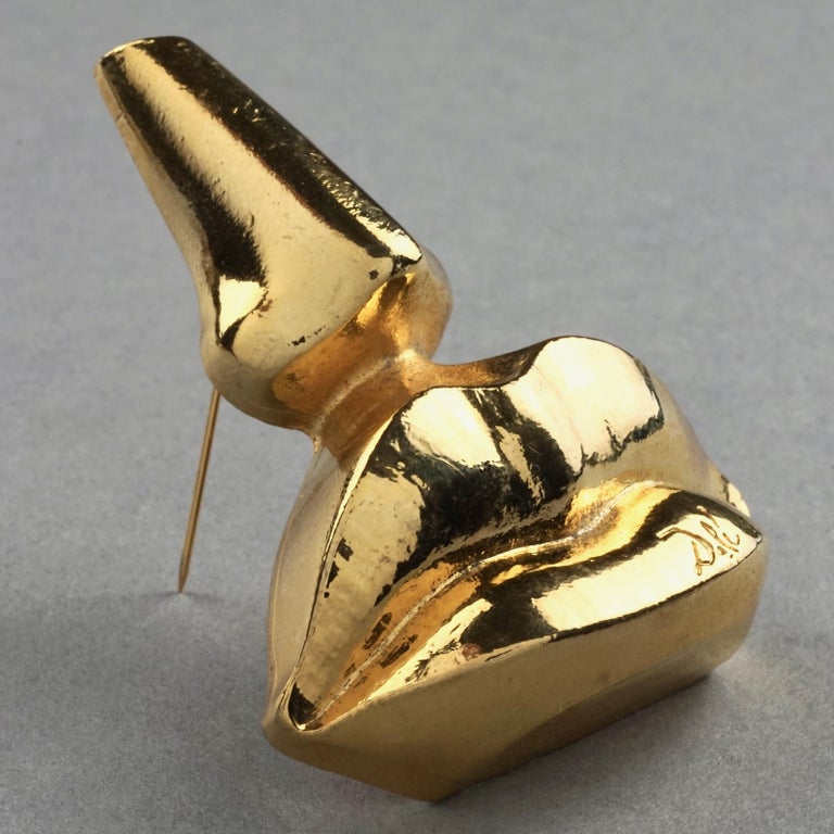 Vintage SALVADOR DALI Iconic Nose Lips Novelty Massive Brooch at ...