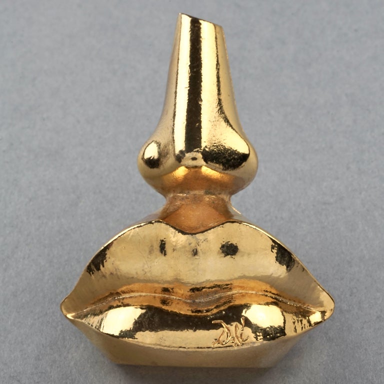 Vintage SALVADOR DALI Iconic Nose Lips Novelty Massive Brooch at ...