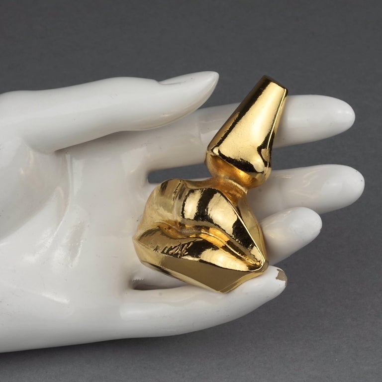 Vintage SALVADOR DALI Iconic Nose Lips Novelty Massive Brooch at ...