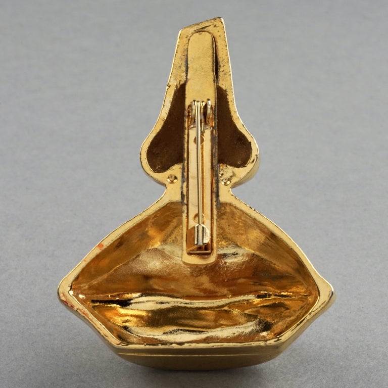 Vintage SALVADOR DALI Iconic Nose Lips Novelty Massive Brooch at ...