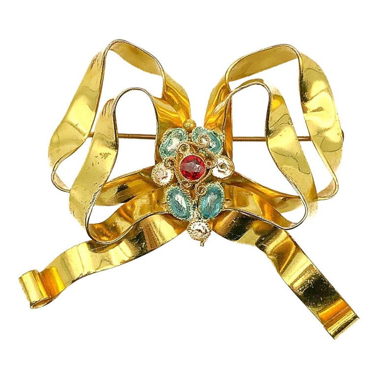 Vintage Sandor Floppy Bow Brooch 1940s For Sale at 1stDibs