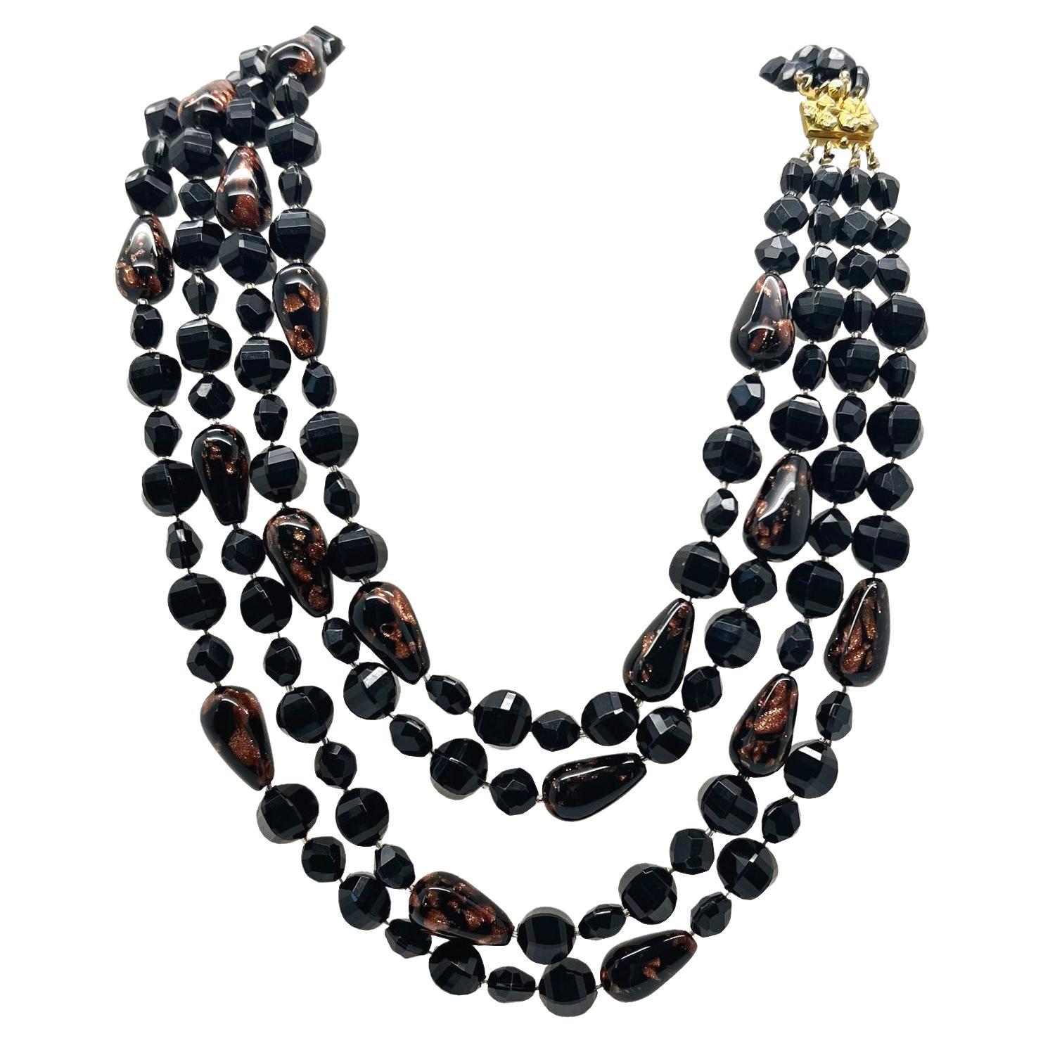 Vintage Sandor Goldstone Statement Necklace 1950s For Sale at 1stDibs