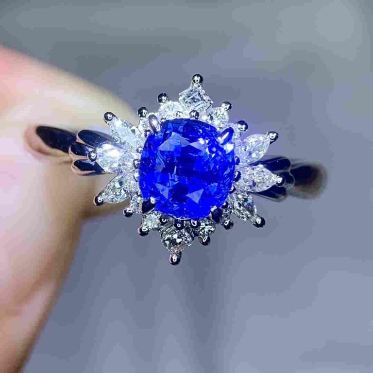 Customizable Vintage Sapphire Engagement Ring, Antique Natural Sapphire ...