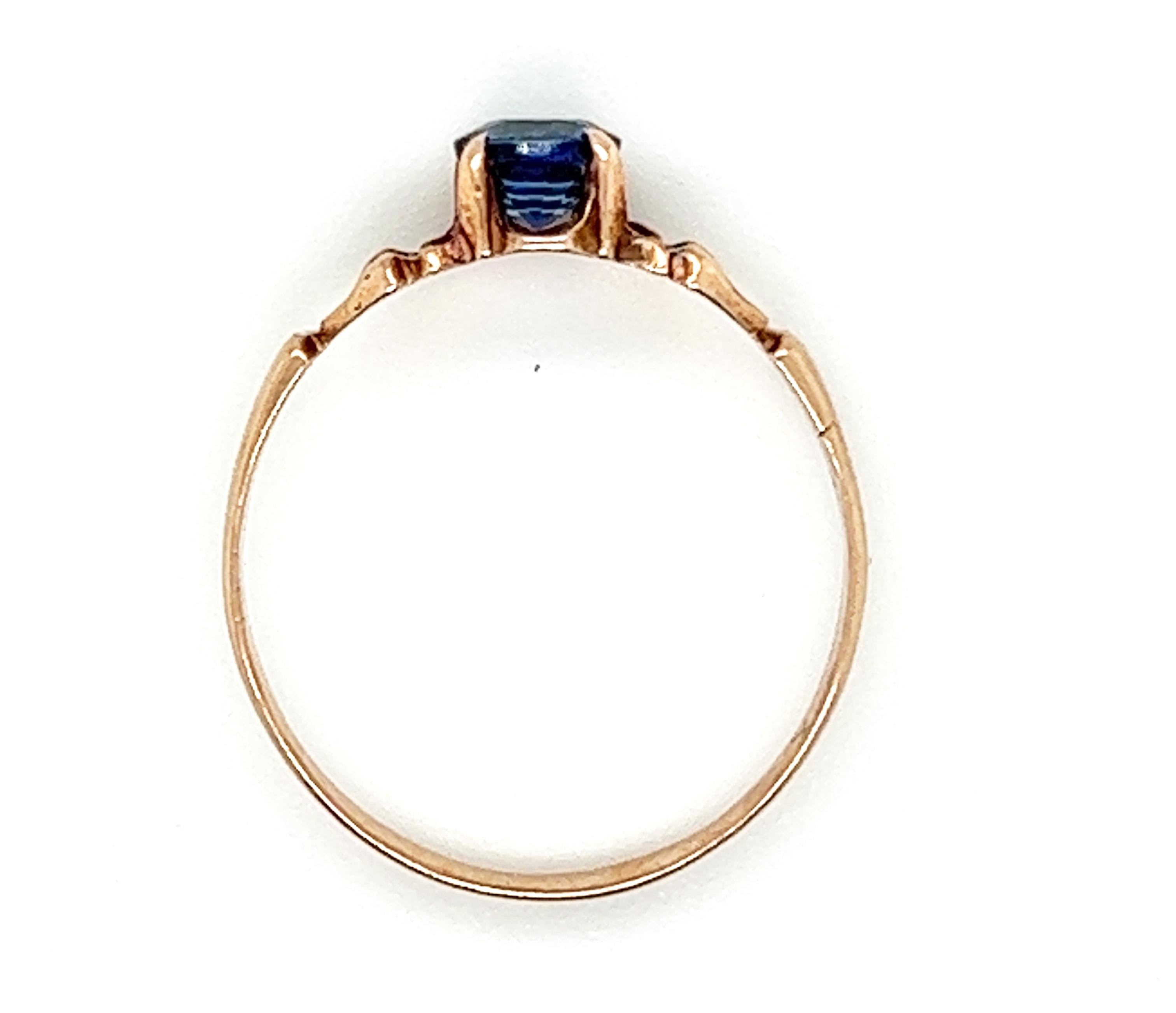 Vintage Sapphire Solitaire Ring .60ct Original Victorian Antique 14K ...