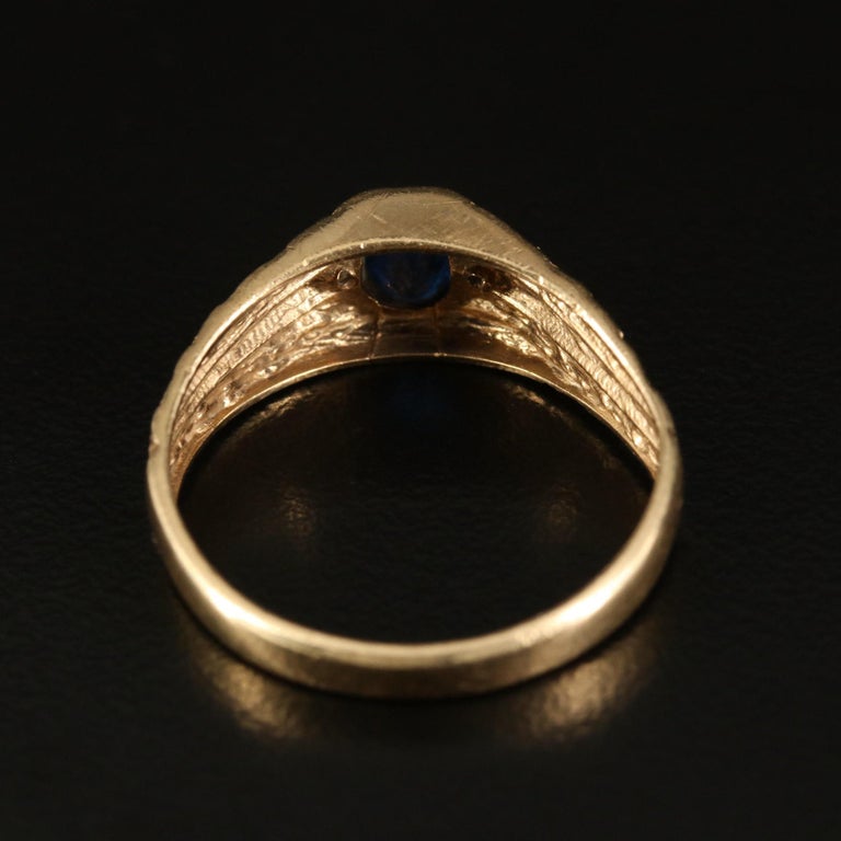 Customizable Vintage Sapphire Statement Ring, 18K Gold Natural Sapphire ...