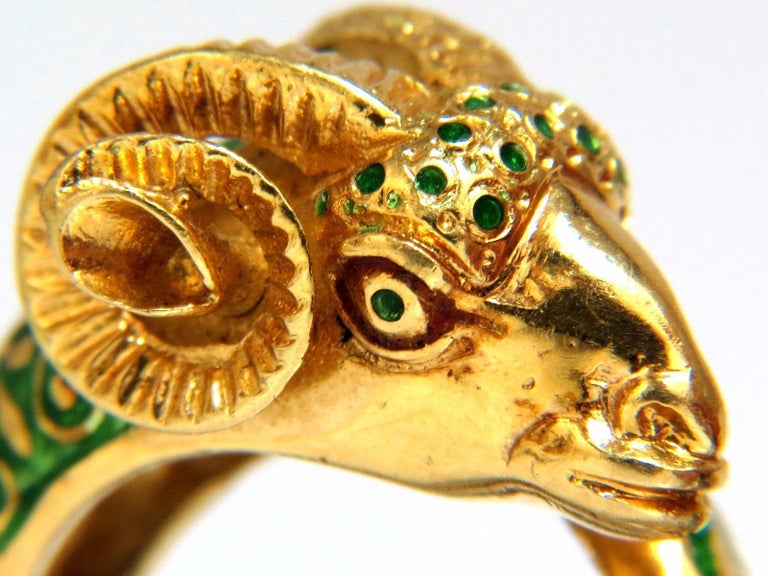 Vintage Satanic Ram Endless Ring 18 Karat at 1stDibs | satanic rings