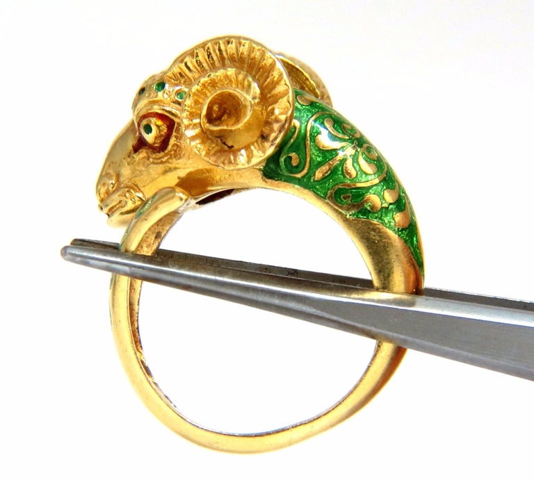 Vintage Satanic Ram Endless Ring 18 Karat at 1stDibs | satanic rings