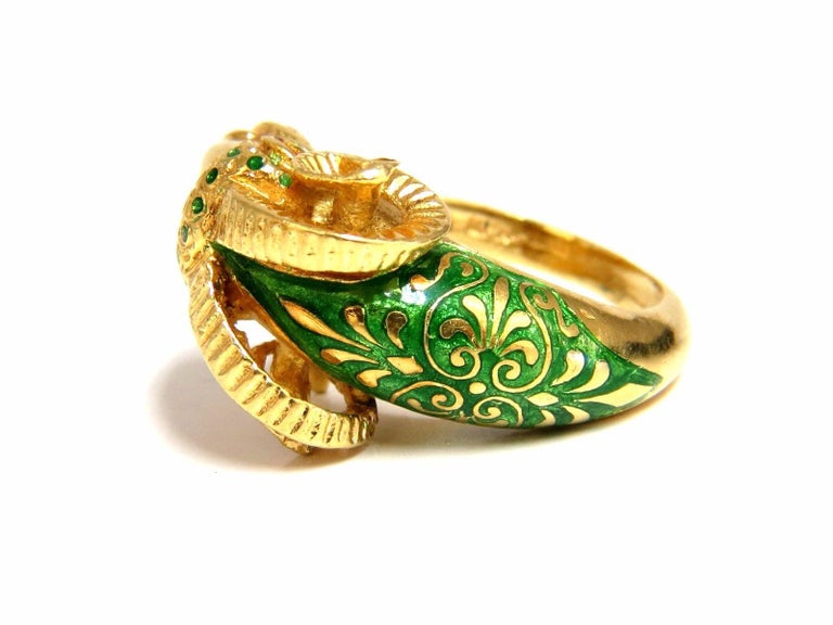 Vintage Satanic Ram Endless Ring 18 Karat at 1stDibs | satanic rings