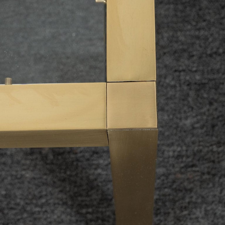 Vintage Satin Finish Brass Side Table For Sale at 1stDibs