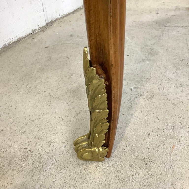 Vintage Scalloped Edge Dining Table with Two Leaves For Sale at 1stDibs