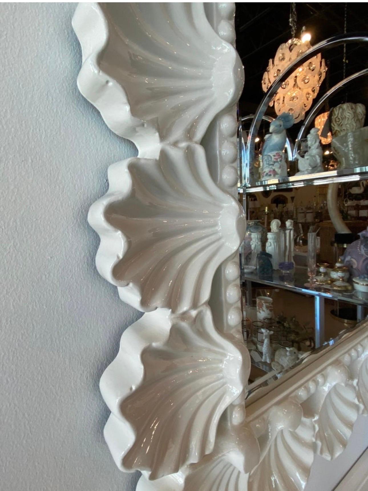 Vintage Scalloped Seashell Shell Palm Beach Soft White Lacquered Wall ...