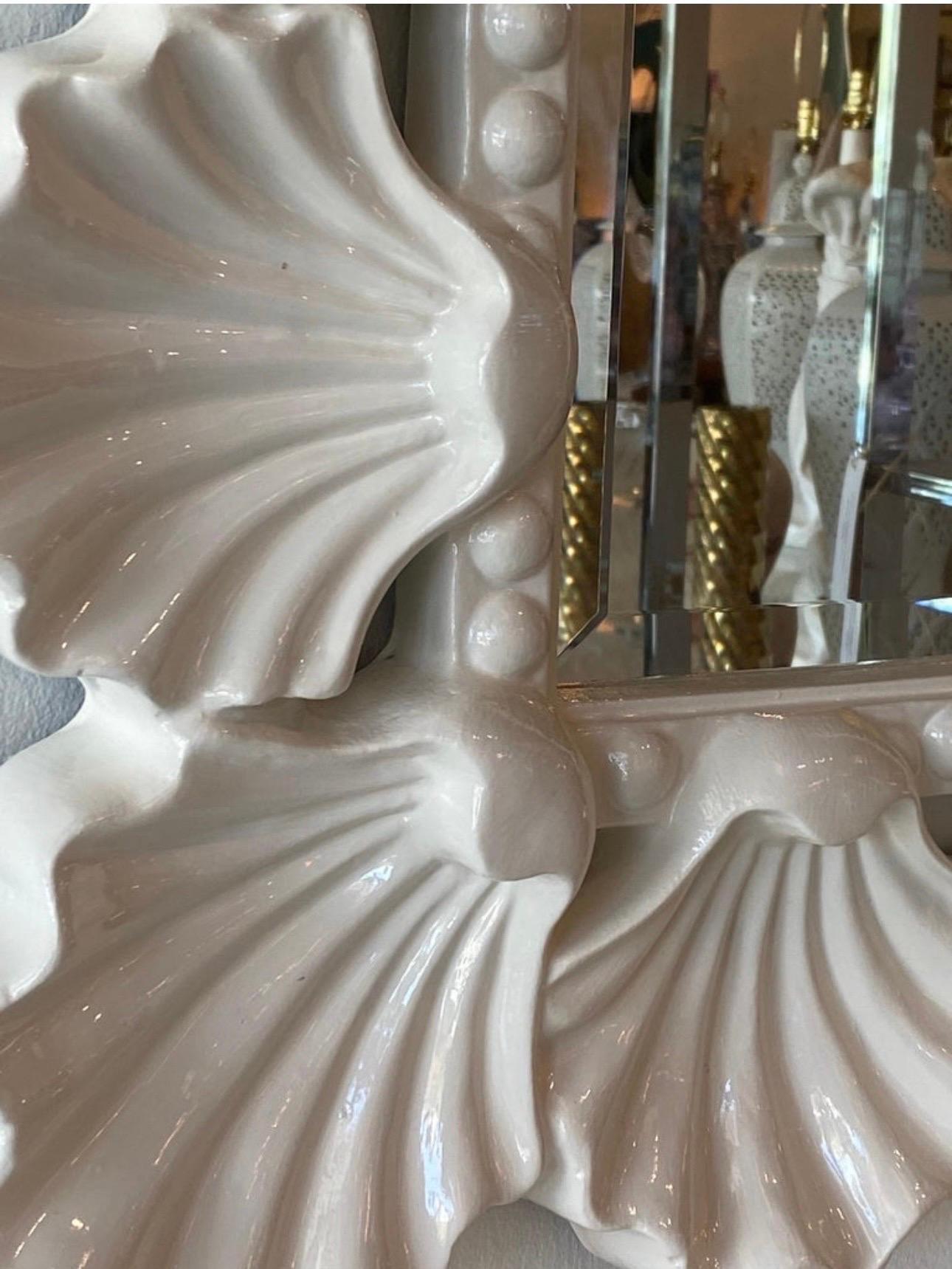 Vintage Scalloped Seashell Shell Palm Beach Soft White Lacquered Wall ...