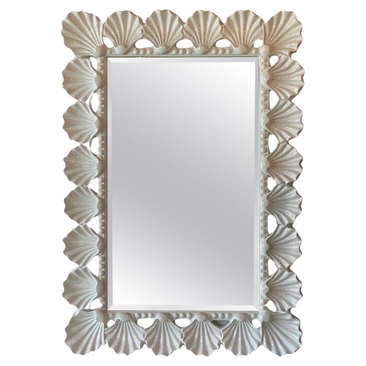 Vintage Scalloped Seashell Shell Palm Beach Soft White Lacquered Wall ...