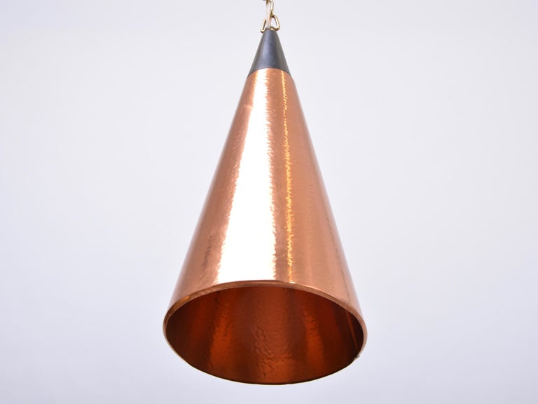 Scandinavian Mid-Century Modern cone shaped Copper pendant lamp For ...