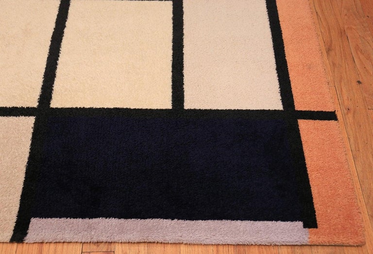 Vintage Scandinavian Danish Art Rug Attributed to Piet Mondrian at 1stDibs
