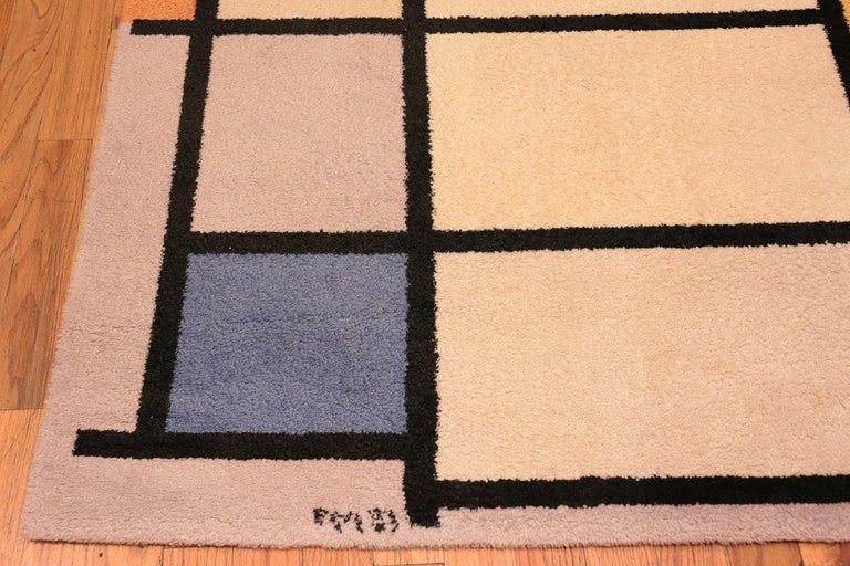 Vintage Scandinavian Danish Art Rug Attributed to Piet Mondrian at 1stDibs